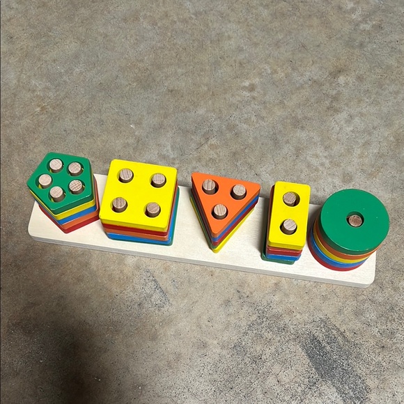 Toys | Colorful Wooden Shape Sorting Toy | Poshmark